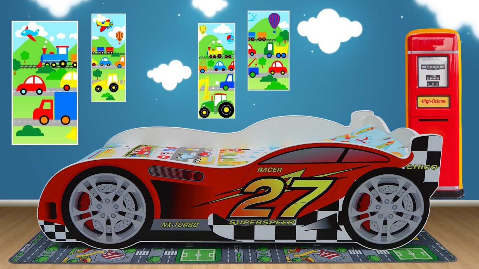 Toddler Bed Red Racing Car Bed Frame+ Mattress 2-8Y – Toddler Beds Shop