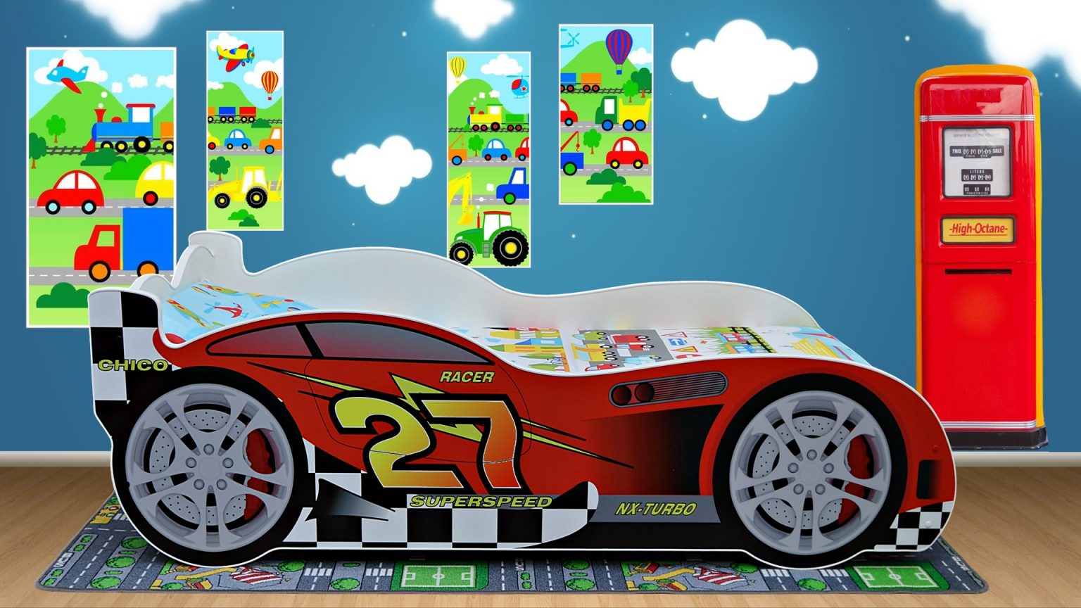 Toddler Bed Red Racing Car Bed Frame+ Mattress 2-8Y – Toddler Beds Shop