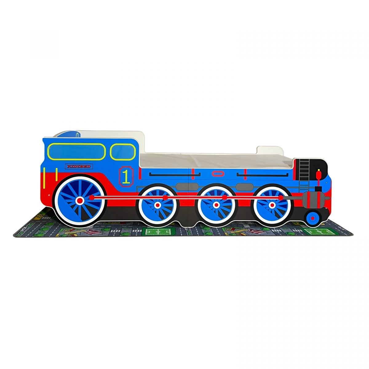 Blue Train Tank Engine Toddler Bed + Luxury Mattress – Toddler Beds Shop
